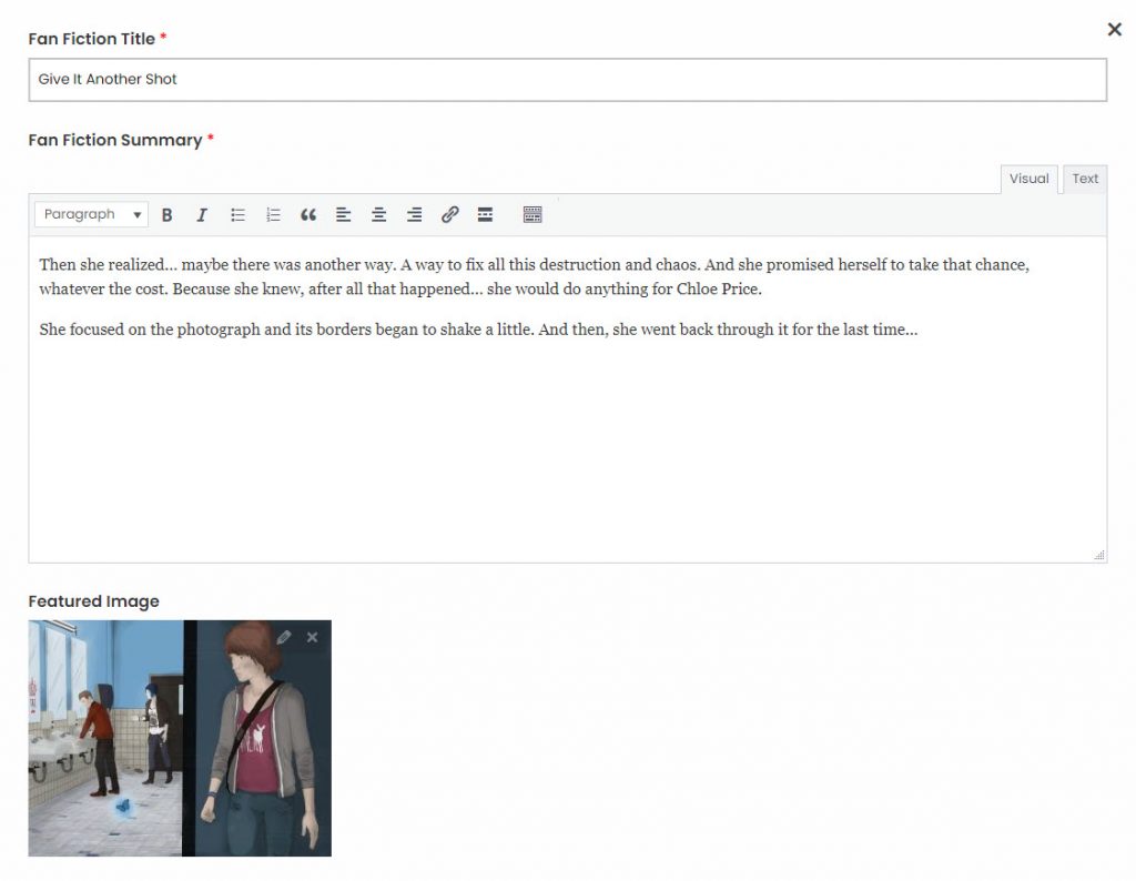 Adding Fan Fiction – Life Is Strange Fans